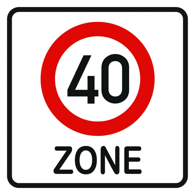 WETTERFESTES VERKEHRSSCHILD &ZONE 40" Geburtstagsschild ...