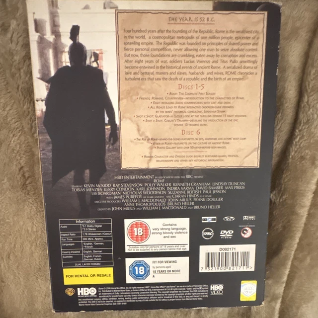 HBO ROME: THE Complete First Season DVD Box Set (6-Disc) R2 PAL 18 £7. ...