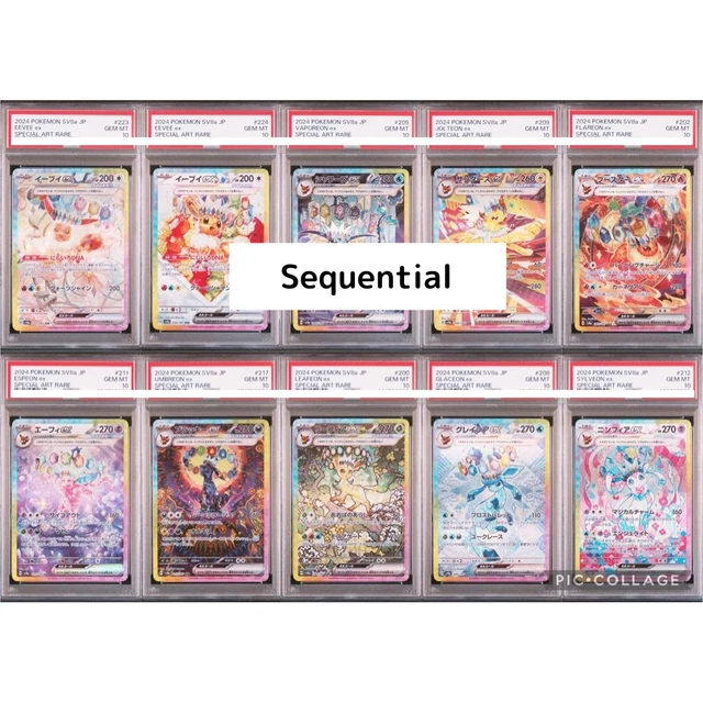 SEQUENTIAL PSA 10 Terastal Festival Eevee Evolution SAR All Set Pokemon ...