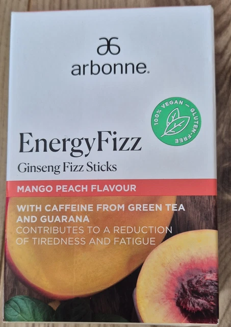 ARBONNE FIZZ STICKS Energy Mango Peach x 30 ~ Guarana Vegan Gluten Free ...