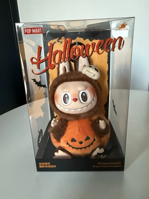 POPMART LABUBU HAPPY Halloween Party Serie Sitting Pumpkin Vinyl Plush ...