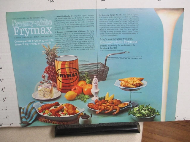 MAGAZINE AD 1960S FRYMAX vegetable oil Proctor Gamble restaurant frying ...