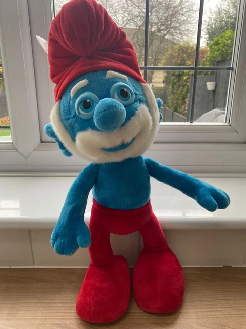 VERY RARE THE Smurfs Papa Smurf 17" Plush Cuddly Toy Poseeable Wire ...