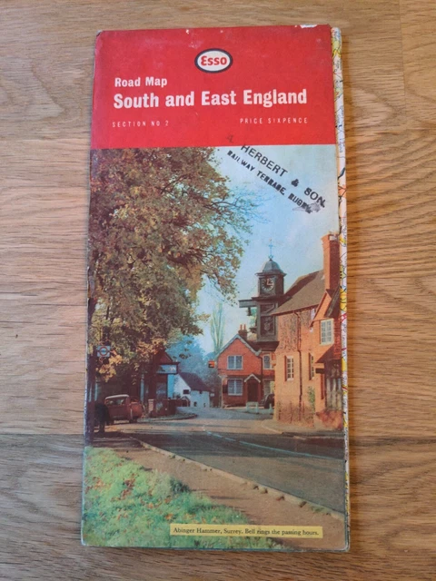 VINTAGE 1965 ESSO Road Map South and East England Section No 2 £5.00 ...