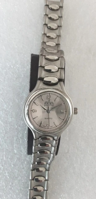AVIVA LADIES BEAUTIFUL Quartz Watch With Unusual Bevelled Crystal Glass ...