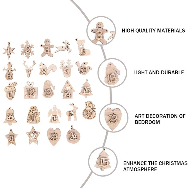 2 SETS/48PCS HANGING Labels for Baskets Countdown Calendar Chalkboard ...