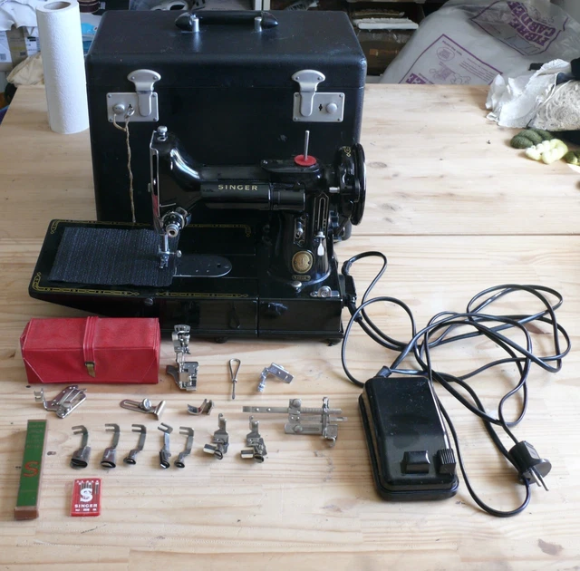 MACHINE À COUDRE portative Singer 222K sewing machine + accessoires EUR ...