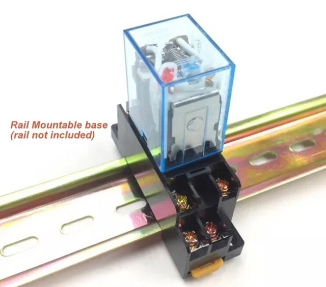 220VAC - 240VAC 8 Pin Relay and Socket Din Rail Base Mount DPDT 28VDC 5A MY2NJ $11.03 - PicClick CA