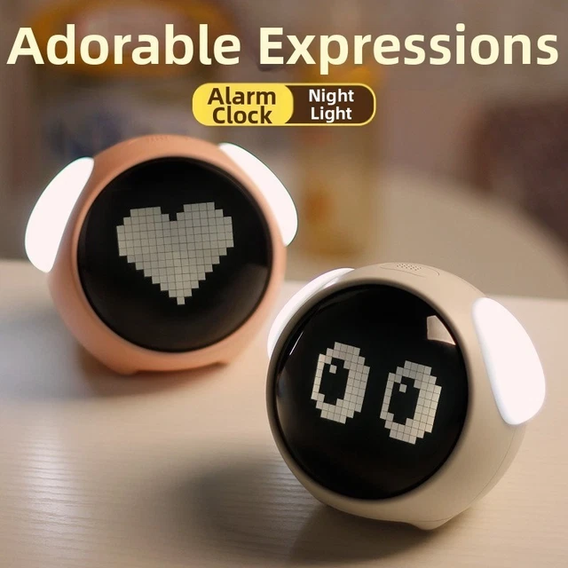 DIGITAL ALARM CLOCK with Curved LED Display and Adjustable Snooze Timer ...