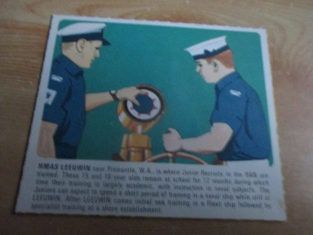 KELLOGG'S CEREAL BOX Back Panel Card: Royal Australian Navy.....hmas ...