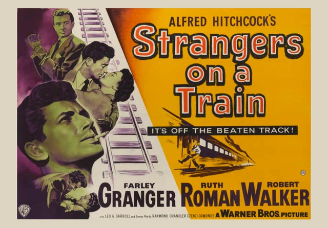 ALFRED HITCHCOCK'S STRANGERS On A Train Plus One Free! A4 Movie Posters ...