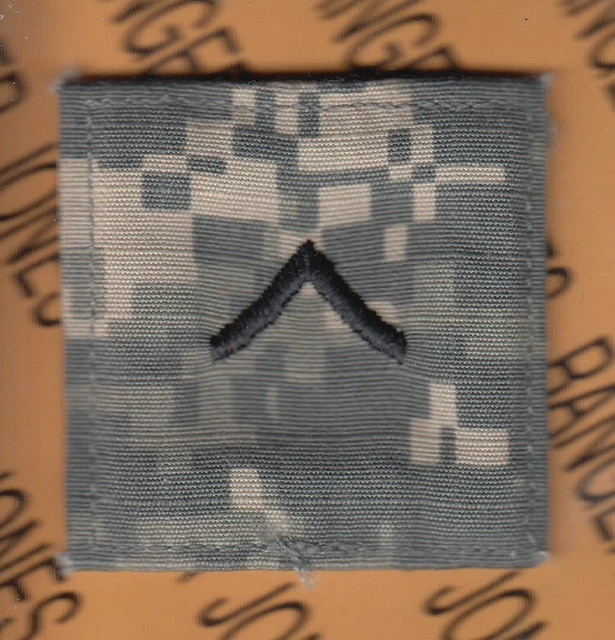 US ARMY ENLISTED PVT PRIVATE E-2 ACU ~2" rank chest w/ hook patch £2.86 ...