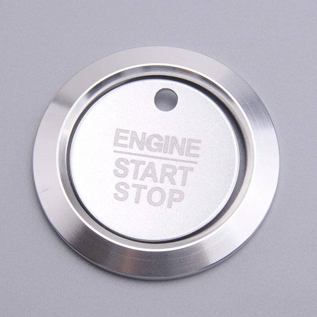 SILVER ENGINE START Stop Ignition Switch Button Cover Fit for Ford F150 ...