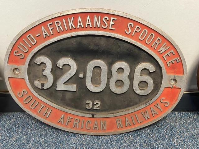 SOUTH AFRICAN RAILWAYS 32 Class Locomotive Number Plate $400.00 ...