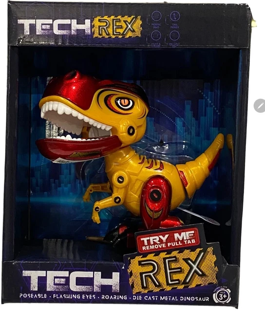 TECH REX DIECAST Metal Dinosaur-Roaring, Flashing Eyes, Sounds ...