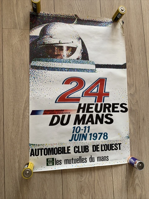 Affiche Ancienne Poster 1978 24 Heures Du Mans Originale Pas Une