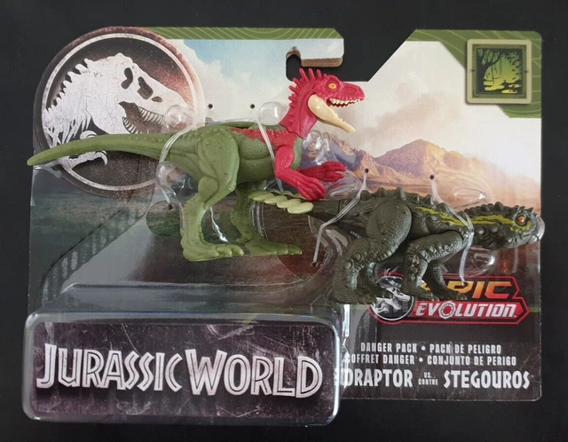 JURASSIC WORLD EPIC Evolution Danger Pack Eoraptor Vs Stegouros ...