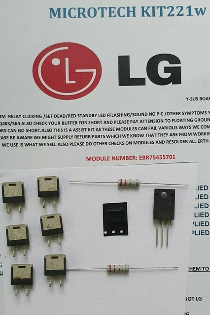 LG 60PH670V EBR75455701 Y-Sus Assist Repair Kit With Instructions Read ...