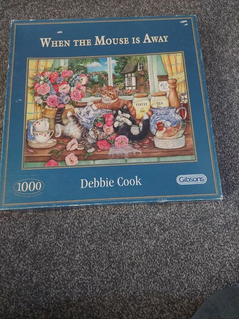 GIBSONS 1000 PIECE Jigsaw Puzzle - WHEN THE MOUSE IS AWAY, DEBBIE COOK ...