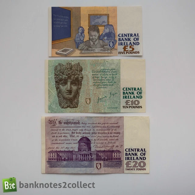 IRELAND: SET OF 3 Irish Punt Banknotes. £9.50 - PicClick UK