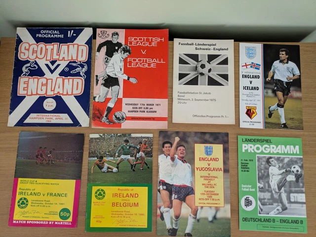 ENGLAND & IRELAND International Football Programmes x 8. £6.49 ...
