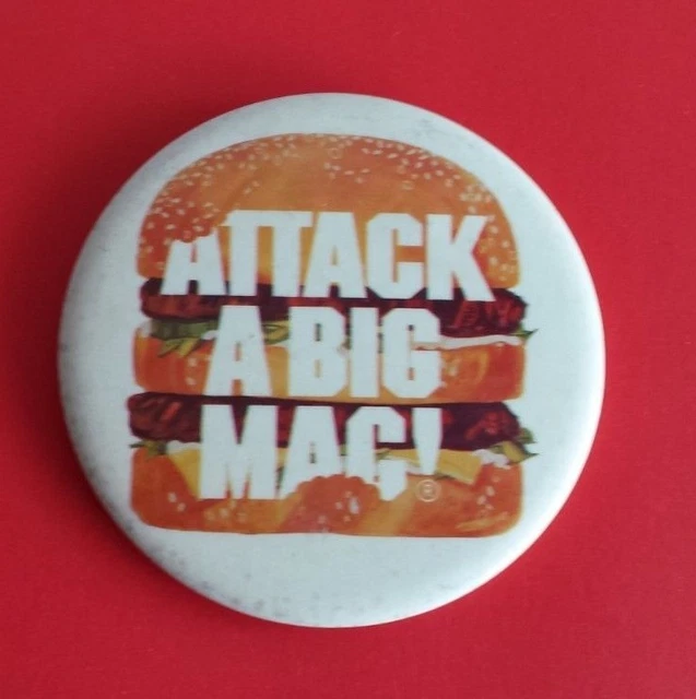 VINTAGE MCDONALD'S ATTACK A Big Mac! Button Pinback $15.00 - PicClick CA