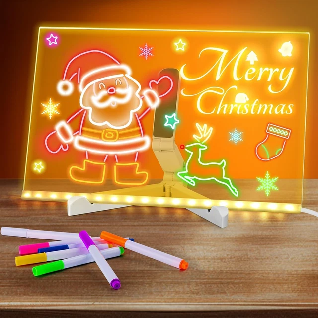 LED NOTE BOARD with Colours Pen, 30×20cm Acrylic Light Up Message Board ...