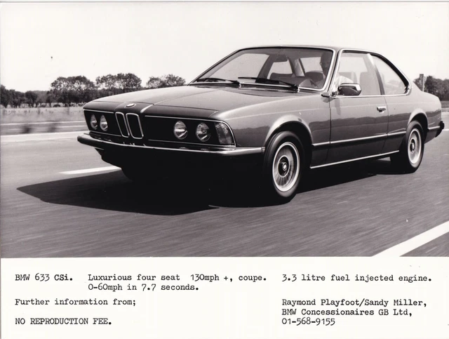 BMW 633CSI, CAR SHOWN L.H.D. PERIOD PHOTO, FOR BMW CONCESSIONAIRES GB ...
