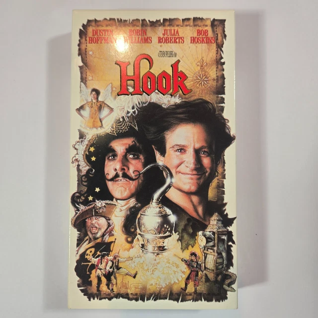 HOOK VHS 1992 Movie Robin Williams Dustin Hoffman Julia Roberts Retro ...