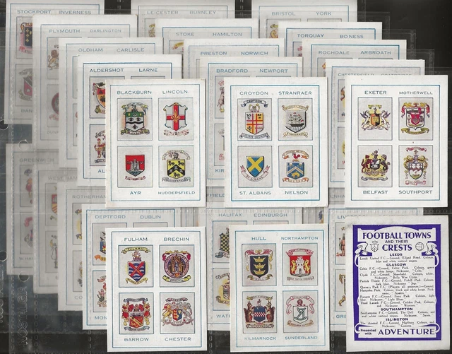THOMSON (DC)-FULL SET- Football Towns And Crests 1931 (L32 Cards) All ...