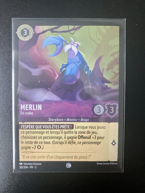 CARTE LORCANA DISNEY TCG - Merlin crabe - Foil Brillante - 50/204 ...