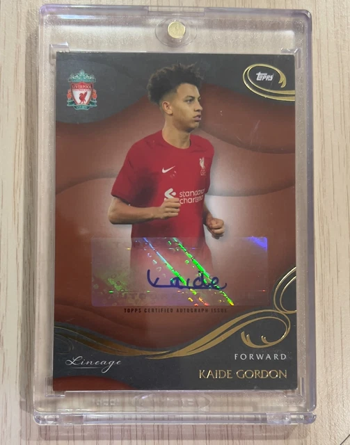 TOPPS LIVERPOOL LINEAGE 2022/23 Kaide Gordon Carta Autografa Numerata ...