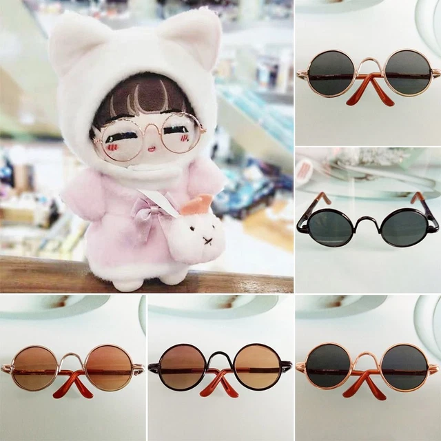 Bjd For 10 15cm Dolls Plush Doll Eyeglasses Glasses Clothes Cute Round