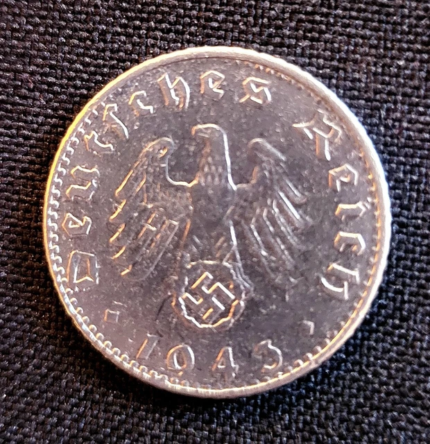 WW2 GERMAN 3RD Reich Nazi era Genuine coin 50 Reichspfennig 1943 D /334 ...