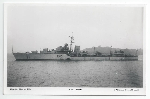 HMS SLUYS BATTLE class Destroyer Royal Navy RP PC £10.00 - PicClick UK