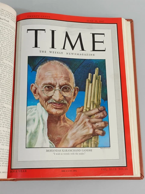 TIME MAGAZINE ISSUES April through June 1947 Rare Gandhi Cover June 30 ...