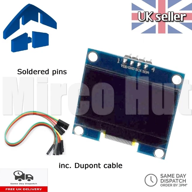 BLUE WHITE OLED 1.3" I2C IIC 128x64 LCD LED Display - Arduino Pi ESP32 ...