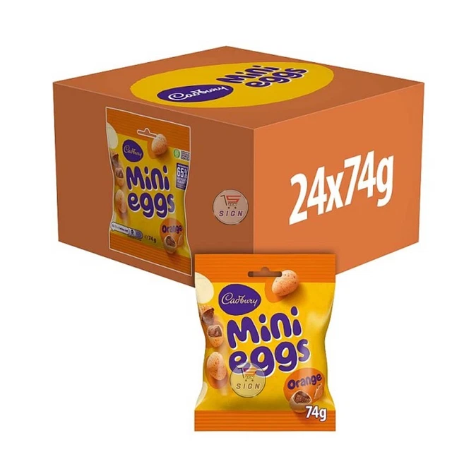 CADBURY MINI EGGS Orange Milk Chocolate Bag 74g Festive Treat Snack ...