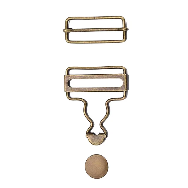 DUNGAREE FASTENERS CLIP Brace Buckles With Jeans Buttons Set For Denims ...