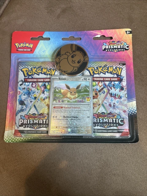 POKEMON PRISMATIC EVOLUTIONS 2-Pack Blister w/ 2025 Eevee Pokemon Day ...