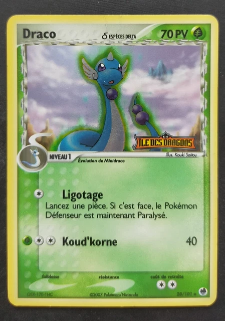 CARTE POKÉMON DRACO holographique Logo Iles des Dragons 28/101 EUR 10 ...