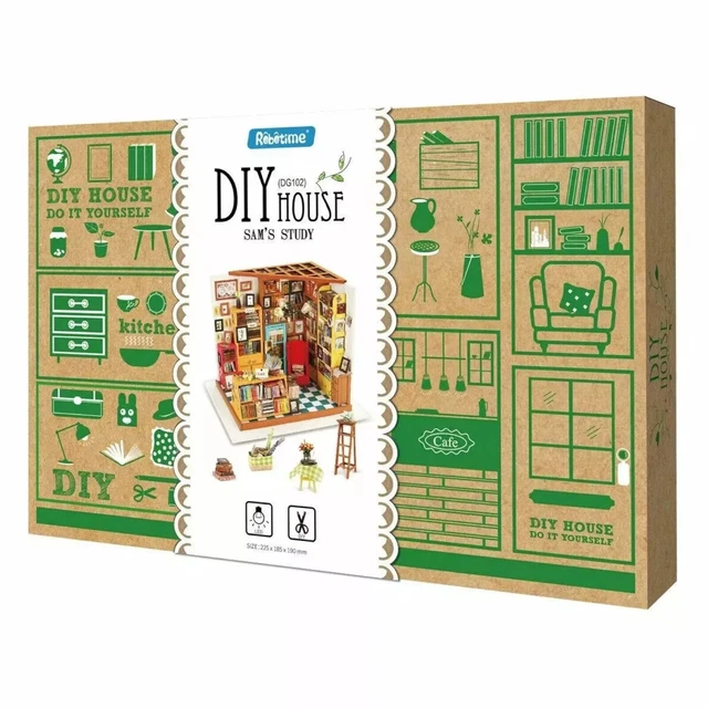 ROLIFE SAM’S STUDY Library DIY Miniature House Kit 3D Puzzle DG102 ...