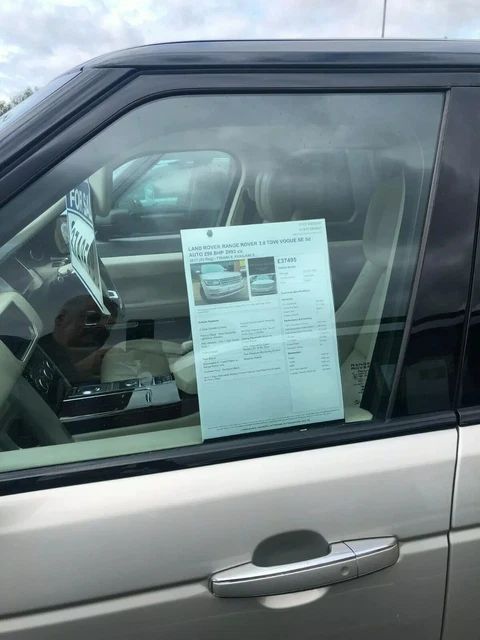 PACK OF 50 A4 Car Specification Sheet Holders for Window Display ...