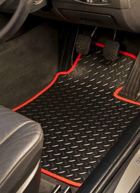 CAR MATS FOR VW Transporter T5 T6 Kombi 2011 On Black Rubber Red Trim ...