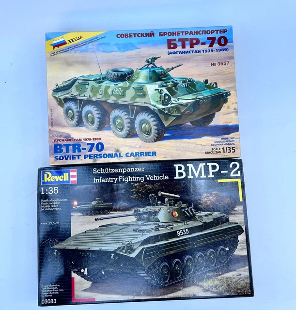 1:35 SOVIET SPW BTR-70 & BMP-2 Revell Zvezda Model Kit 03083 3557 OVP ...