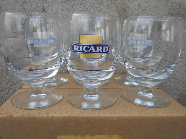 RARE 6 VERRES RICARD ballon 17 cl 2 cl db - DUROBOR - Distribué en ...