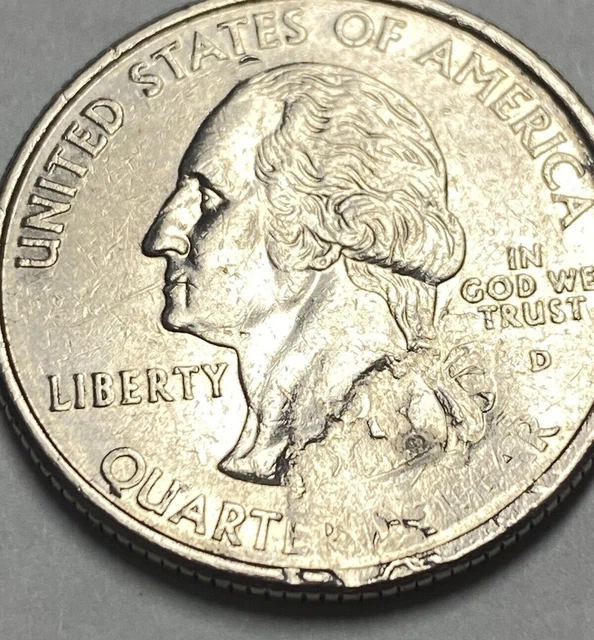 2004 D MICHIGAN State Quarter Error/OBV Missing Details/Struck Thru - L ...
