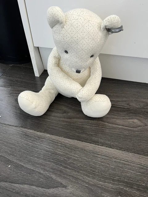 SILVER CROSS LIGHT Biege& Grey Fabric Bear Soft Toy 12” Tall Tag On Ear ...