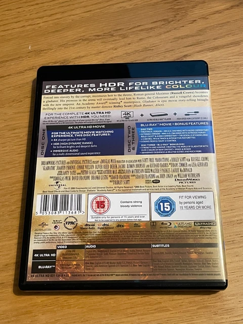 GLADIATOR - 4K UHD Ridley Scott Russell Crowe £13.49 - PicClick UK
