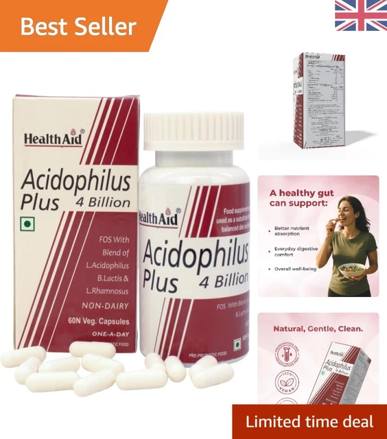 ACIDOPHILUS PLUS 4 Billion Capsules - 60 Count for Enhanced Gut ...